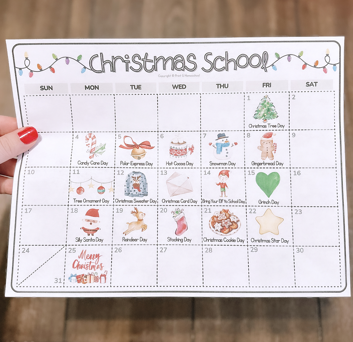 Christmas School Calendar (Updated for 2024!) - The Seasonal Homeschool