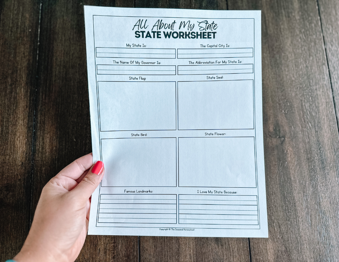 All About My State Day (Me & My World Day #7) - The Seasonal Homeschool